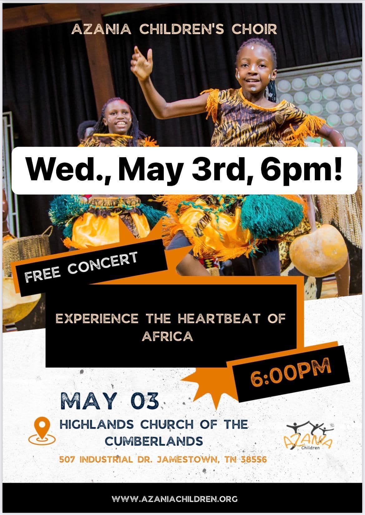 AZANIA CHILDREN'S CHOIR, WED. 5/3 @ 6 PM - Highlands Church in ...